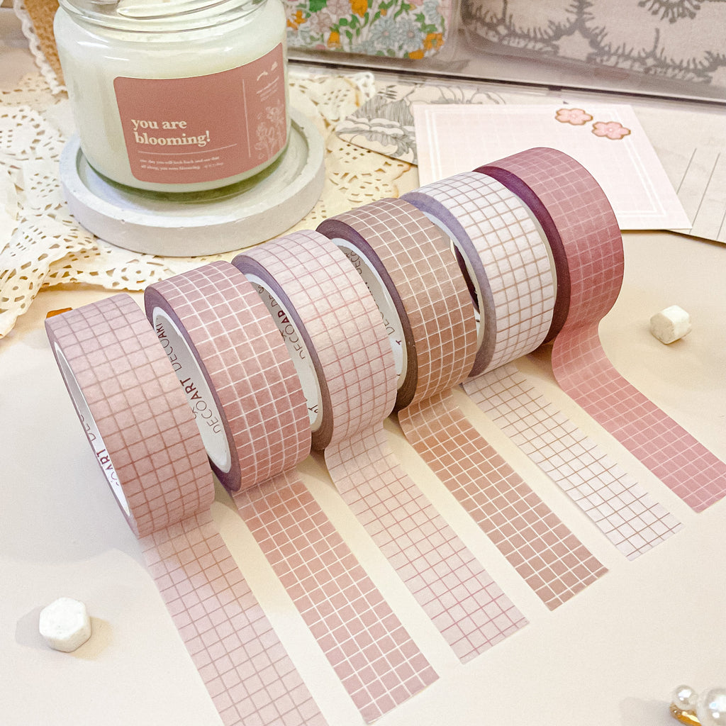 Dusty Rose and Taupe Grid Washi Tape Set – Deco Art MNL